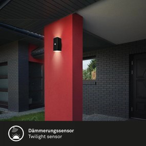 BRI 3788015 Kona LED venkovní nástěnné svítidlo, pohybové čidlo, soumrakový senzor, nabíjecí - BRILONER
