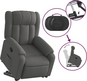 Zvedací polohovací křeslo tmavě šedé textil 3205317