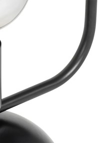 Moderní stolní lampa černá se sklem obdélníkového tvaru - Roslini