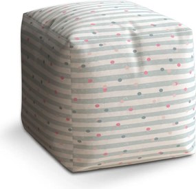 Sablio Taburet Cube Tečky a pruhy - 60x60x60 cm