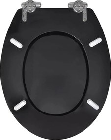 WC sedátko s funkcí pomalého sklápění MDF prostý design černé 140799