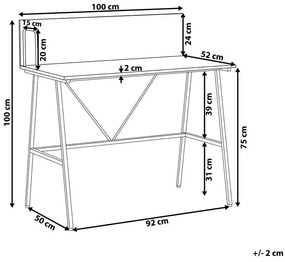 Psací stůl 100 x 50 cm tmavé dřevo HASTINGS Beliani