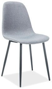 SIGNAL Jídelní židle - FOX, nohy v černé barvě, šedá tap.49 Čalounění: šedá (tap.49)