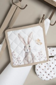 Čtvercový bavlněný ubrus s velikonočním motivem Rustic Easter Bunny - 100*100 cm