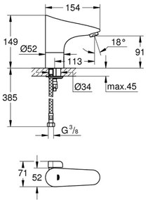 GROHE 36207001 - Elektronická umyvadlová baterie EUROPLUS E DN 15 lesklý chrom