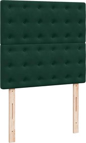 Box spring postel s matrací tmavě zelená 90x200 cm samet 3292253