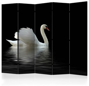 Paraván - swan (black and white) II [Room Dividers]