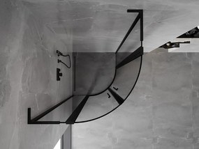 Mexen Mist L sprchový kout půlkruhový výkyvný 100 x 100 cm, černý rám, černý - 8A32L-100-100-70-70