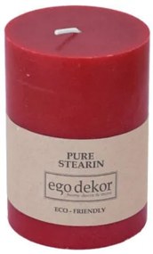 Svíčka Ego dekor ECO, stearin, rozměr 7 x 10 cm, červená