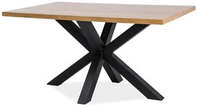 Jídelní stůl 150 cm Cecily (dub + černý mat) (pro 4 až 6 osob). 1050071