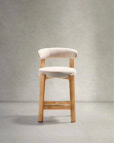 Béžová/ve světle přírodní barvě barová židle z jasanového dřeva (výška sedáku 65 cm) Granite – Kave Home
