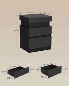 Set dvou nočních stolků KAILYN LET840BC01 (2 ks)