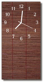 Nástěnné hodiny vertikální Bambus slepý s hnědou