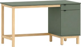 Psací stůl MODEL se šuplíkem a skříňkou do dětského pokoje Zvolte barvu: Šalvějově zelená s černým úchytem, Zvolte rozměr: 100x60 cm, Zvolte stranu: Pravá