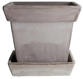 Květináč s podmiskou Gaia Square Grey 25 cm Bergs Potter