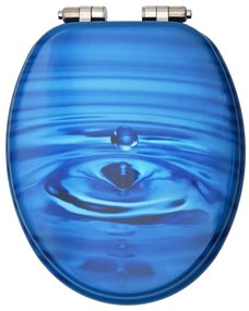vidaXL WC sedátka s funkcí pomalého sklápění 2 ks MDF modrá kapka vody