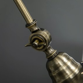 HOMCOM Stojací lampa retro oblouková lampa s nastavitelným stínidlem E27 mosazný vzhled pro obývací pokoj a ložnici