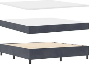 Postel s boxspringem s čelo Tmavě šedá 180 x 200 cm samet 3339849