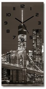 Wallmuralia Nástěnné hodiny Manhattan New York 30x60 cm