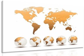 Obraz globusy s mapou světa - 120x80 cm