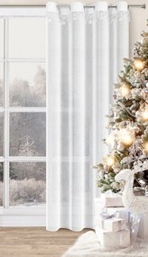 EUROFIRANY VÁNOČNÍ ZÁCLONA NA KROUŽCÍCH XMAS 140X250 HVĚZDY
