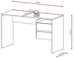 Psací stůl se zásuvkami MARLO dub artisan/antracit