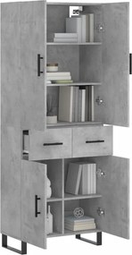 Skříň highboard betonově šedá 69,5x34x180 cm kompozitní dřevo 3198173