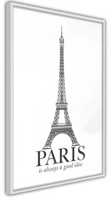 Artgeist Plakát Eiffelova věž Velikosti (šířkaxvýška): 20x30, Finální vzhled: Bílý rám