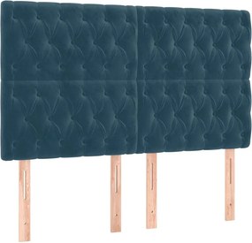 Box spring postel s matrací tmavě modrá 140x200 cm samet 3138029