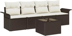 Set pohovek 5 ks Hnědá polyratan 3345228