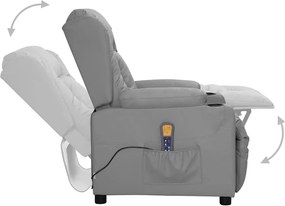 Masážní křeslo šedé umělá kůže 339079