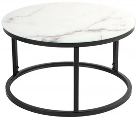 Bílý kulatý odkládací stolek Elegance 60 cm