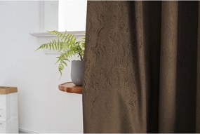 Zatemňovací závěs DUNES VELVET 140x250 cm, hnědý Zavěšení: Kovové kroužky
