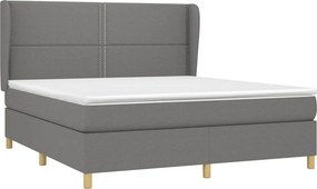 Box spring postel s matrací tmavě šedá 180x200 cm textil 3128462