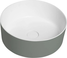 Sapho Thin umyvadlo na desku 38 cm bez otvoru pro baterii bez přepadu rockstone verde zelená WN548-44