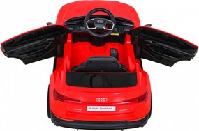 Ramiz Audi E-Tron Sportback pro děti červené + na dálkové ovládání + pohon 4x4 + pomalý start + rádio MP3 + LED
