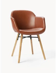 Židle's područkami z imitace kůže's úzkým skořepinovým sedákem Fiji