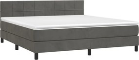 Box spring postel s matrací tmavě šedá 160x200 cm samet 3141312