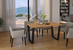 Jídelní stůl KAISARA 185x90 cm černá/artisan