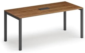 Stůl SQUARE 1800 x 800 x 750, ořech + stolní zásuvka TYP III, černá