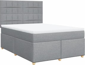 Box spring postel s matrací světle šedá 160 x 200 cm textil 3293631