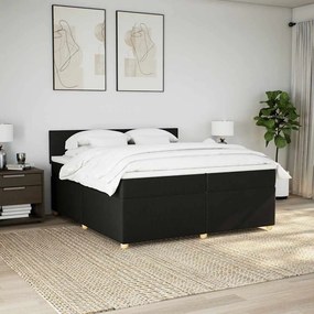 Box spring postel s matrací černá 200x200 cm textil 3286782