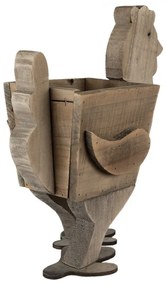 Dřevěný dekorační obal na květináč Slepice – 35x18x40 cm