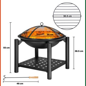 Zahradní ohniště ocel Ø55cm