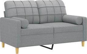 2místná pohovka s polštáři světle šedá 120 cm textil 3200774