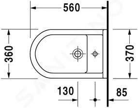 DURAVIT - Starck 3 Stojící bidet s přepadem, s WonderGliss, bílá (22301000001)