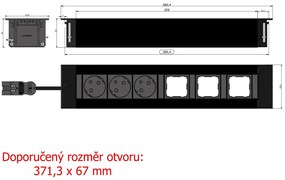 IBConnect Vestavná zásuvka INTRO bílá - různé konfigurace Konfigurace elektrozásuvky: 5x230V + 2xModul