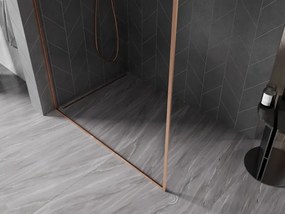 Mexen, Mexen Kioto-XF sprchová stěna s rámem 120 x 202 cm, průhledná 10 mm, broušená měď - 800-120-104-65-00-X