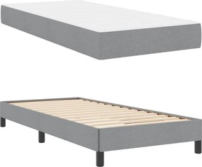 Postel s boxspringem Světle šedá 100 x 200 cm textil 3398465