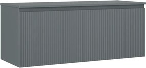 Mexen Rivel, koupelnová skříňka 120 cm s horní částí, 1 zásuvka, drážkovaná, grafitová matná, 91A20-12047-1-BFC66